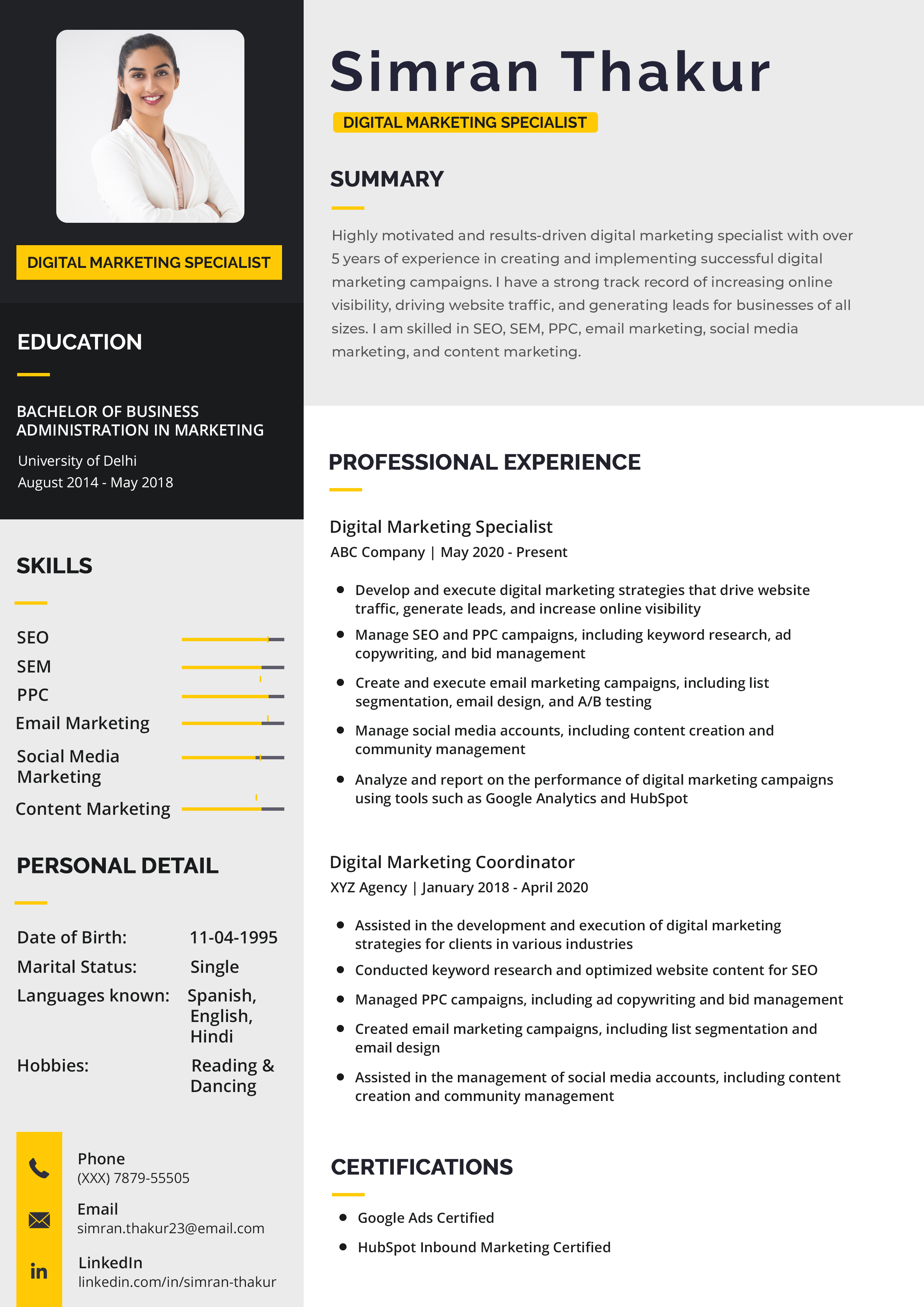 Free Resume Builder - Edit & Download Online Resume Templates for free ...