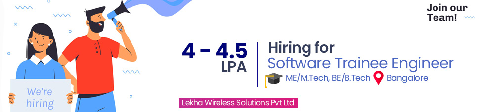 Software Trainee Engineer Jobs in Bangalore - Lekha Wireless Solutions Pvt Ltd
